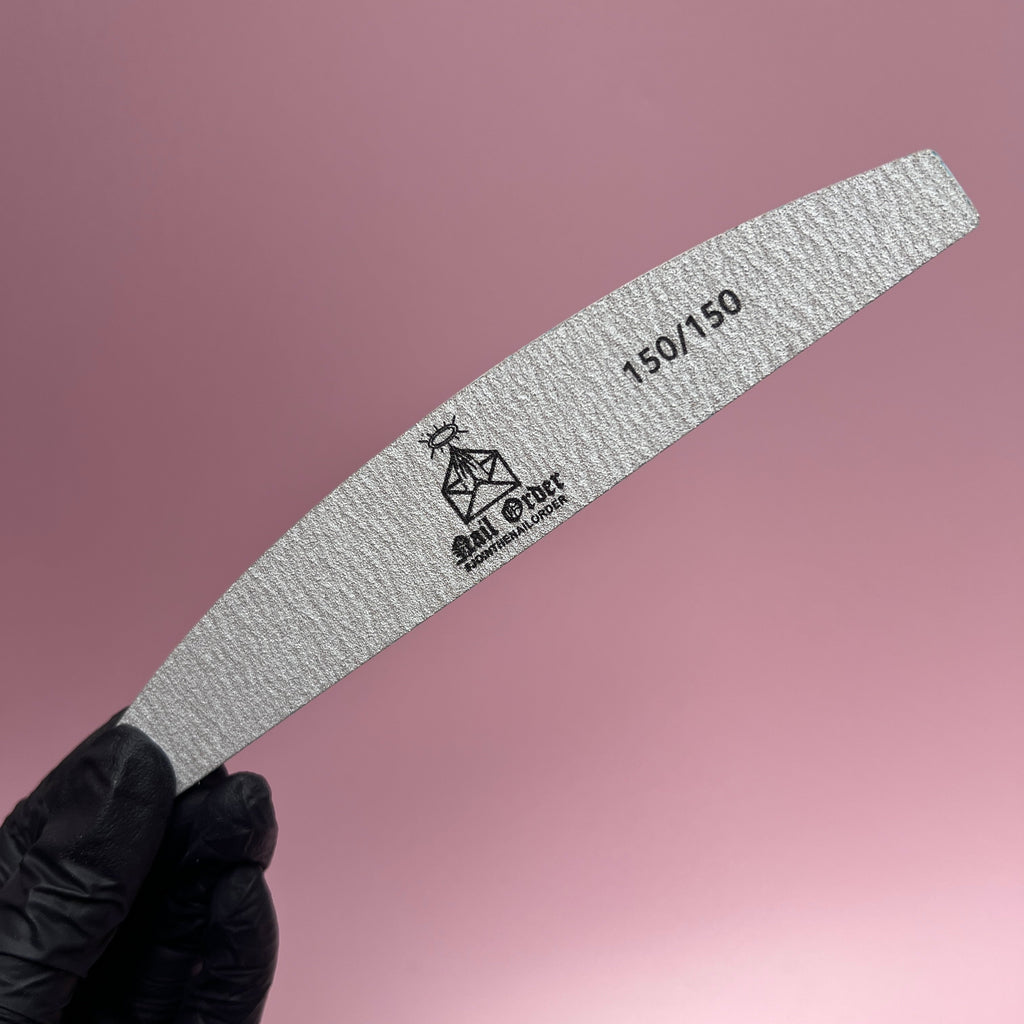 150/150 Grit Nail File (3 Pack Sizes) - Professional Half Moon Files ...