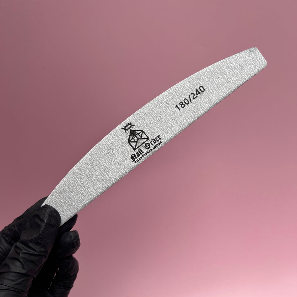 180/240 Grit Nail File (3 Pack Sizes) - Professional Half Moon Files ...