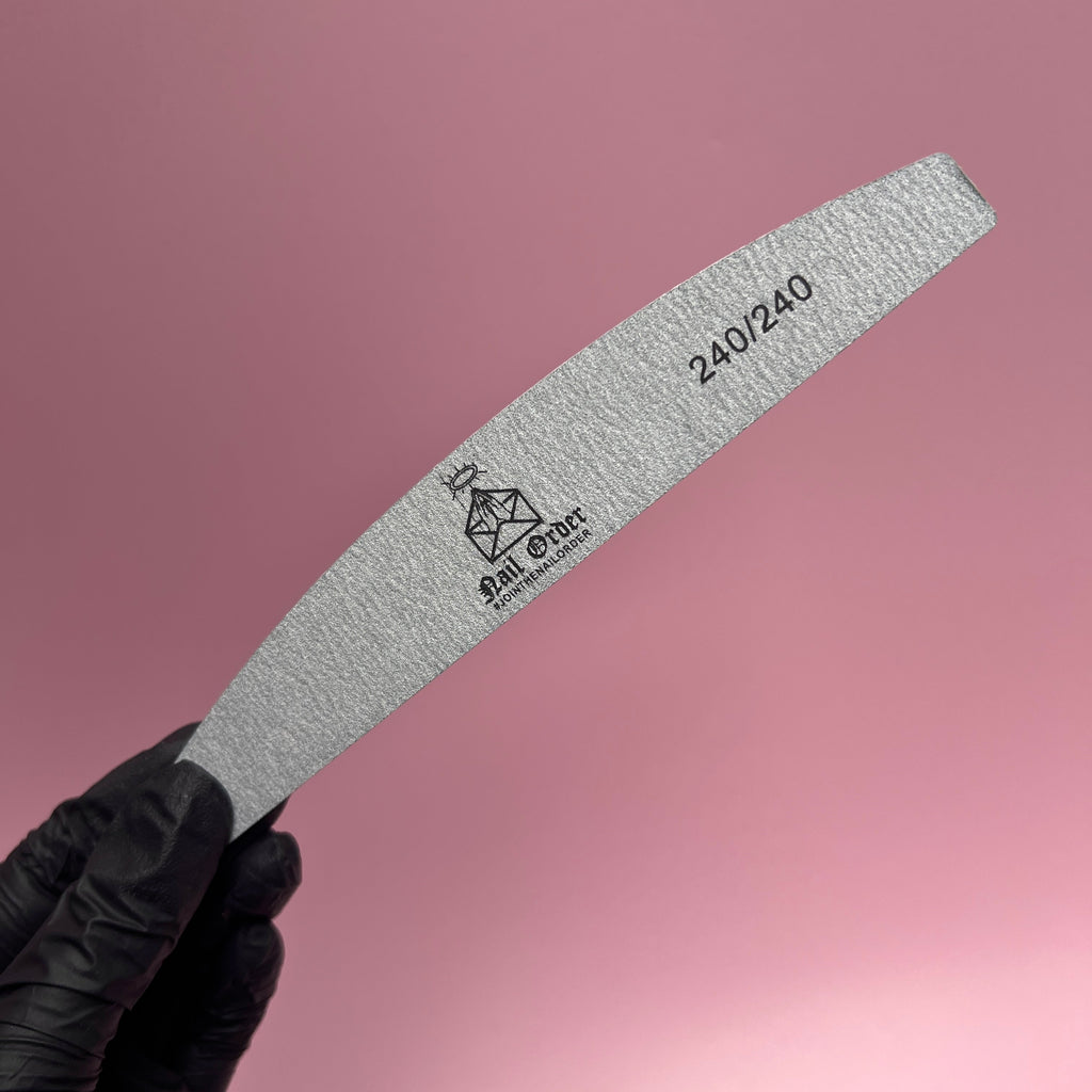 240/240 Grit Nail File (3 Pack Sizes) - Professional Half Moon Files ...