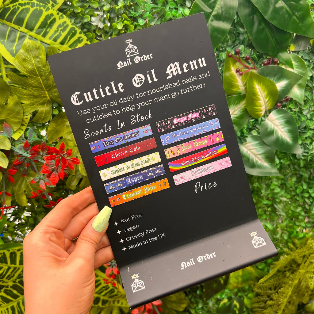 Cuticle Oil Menu Board (COMES WITH MAGNETS) – Nail Order