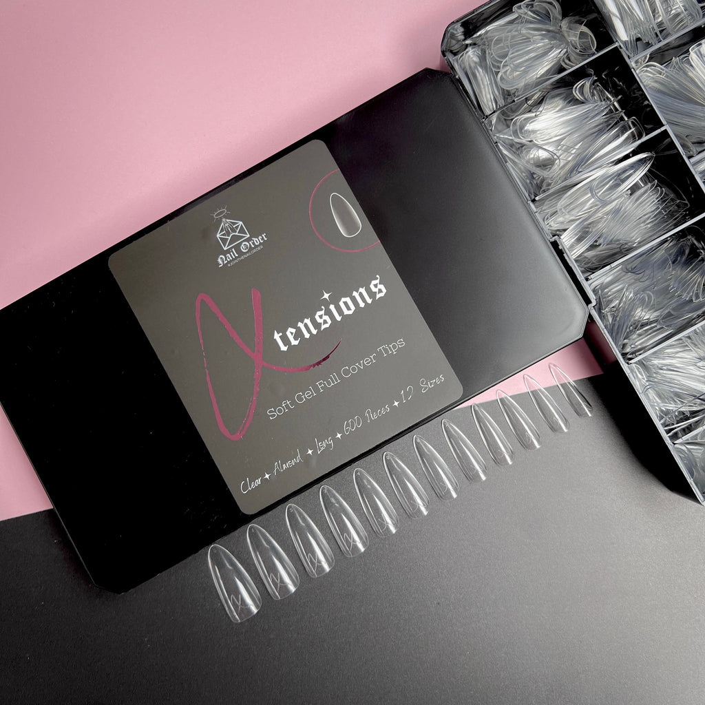 *NEW STYLE* Clear Long Almond Box Of Full Cover Tips – Nail Order