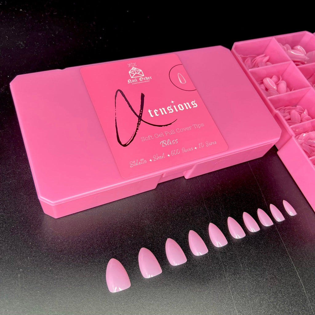 Short Stiletto Tinted Tips - Bliss – Nail Order